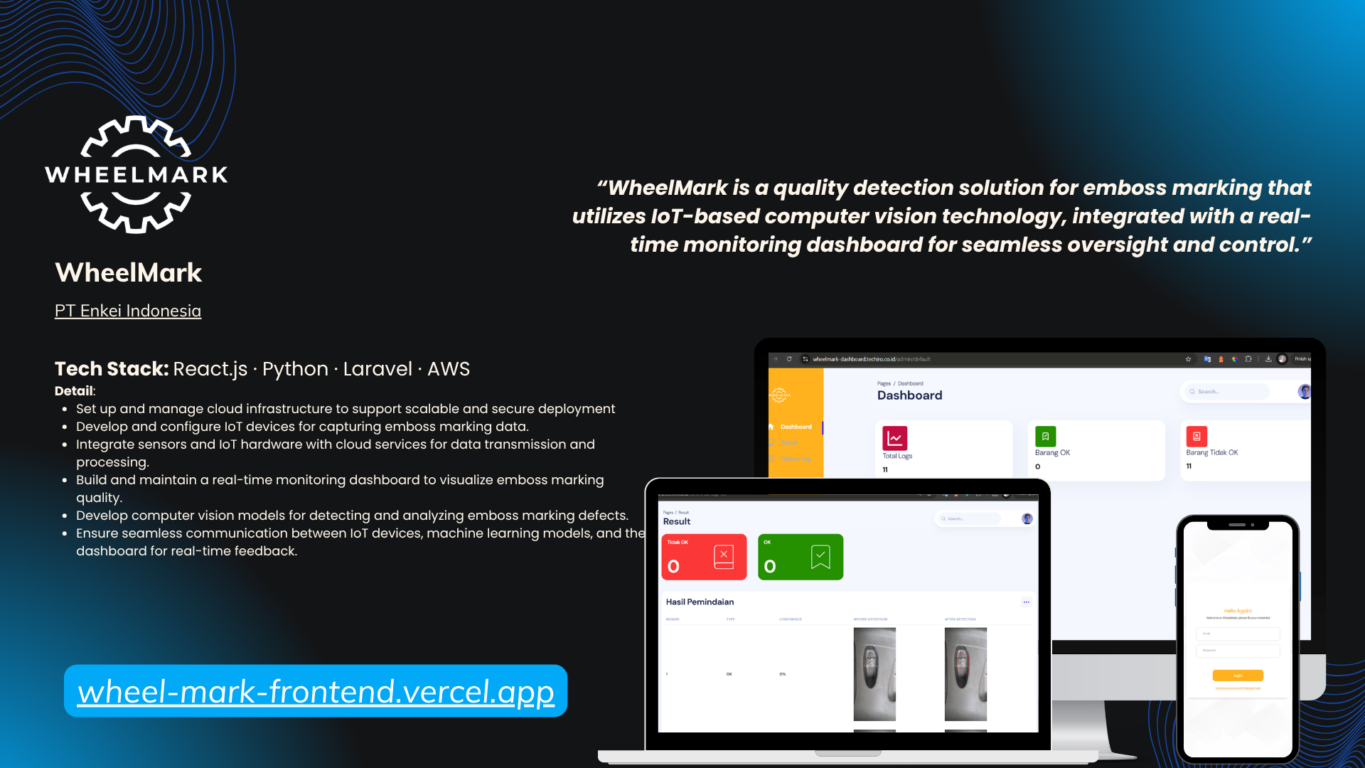 WheelMark - Computer Vision Dashboard